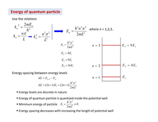 Particle in One-Dimensional Infinite potential well (box) | PDF
