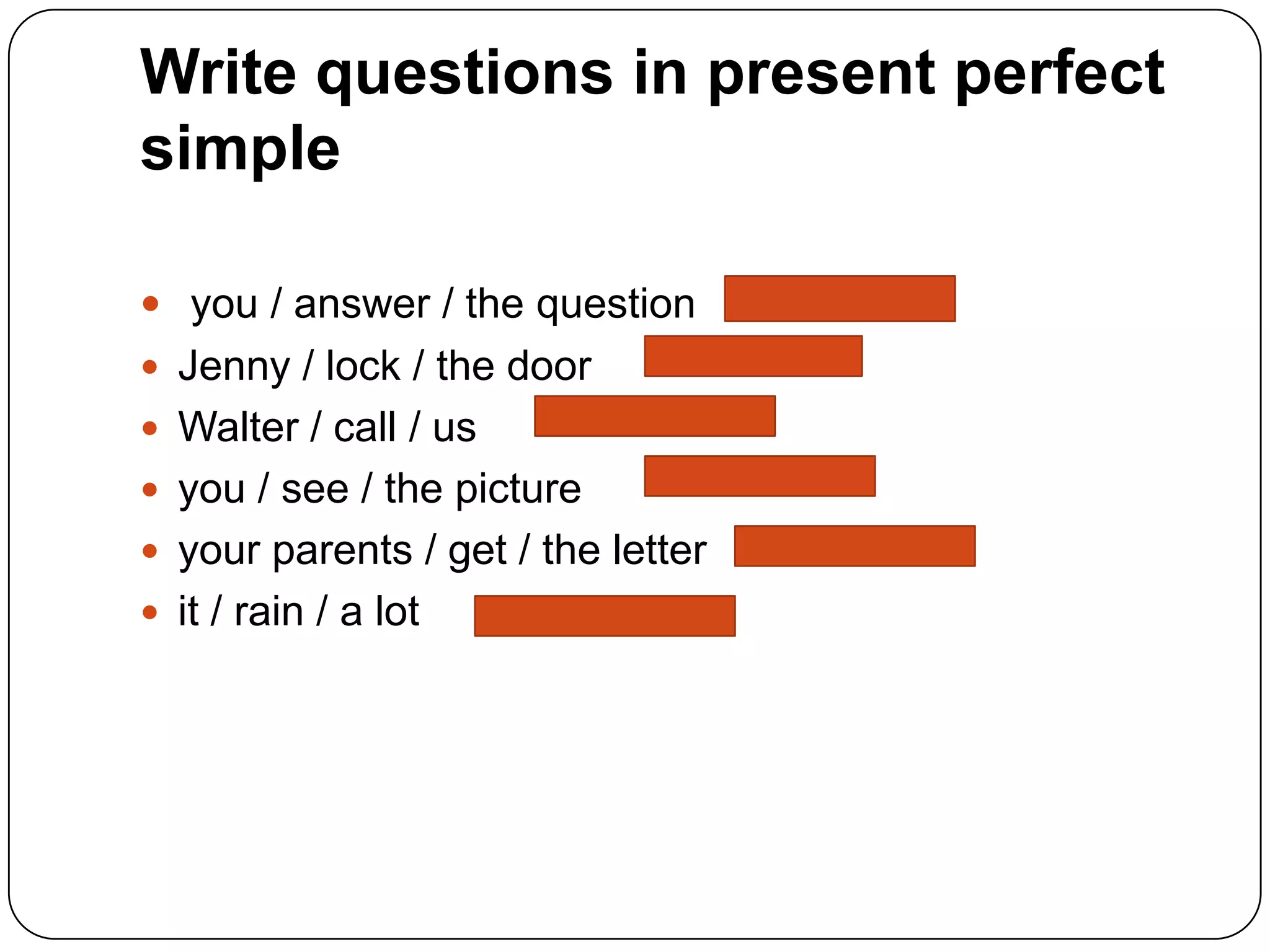 Teaching present perfect tense | PPTX