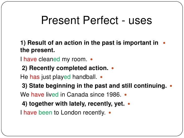 Teaching present perfect tense