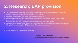 Teaching preuniversity and foundation students using the ESAP approach ...