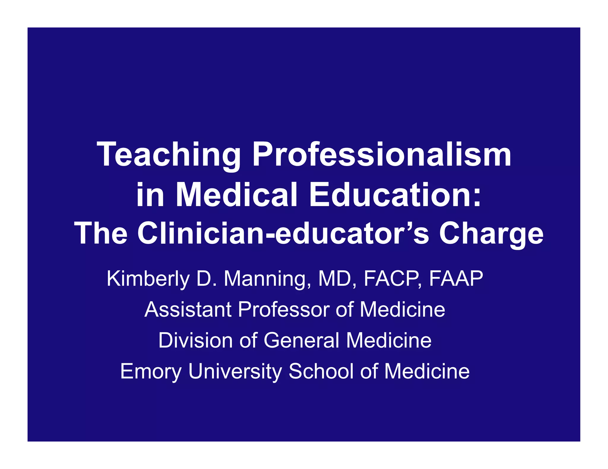 Teaching professionalism manning | PDF