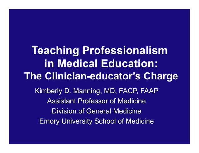 Teaching professionalism manning | PDF | Professional School ...