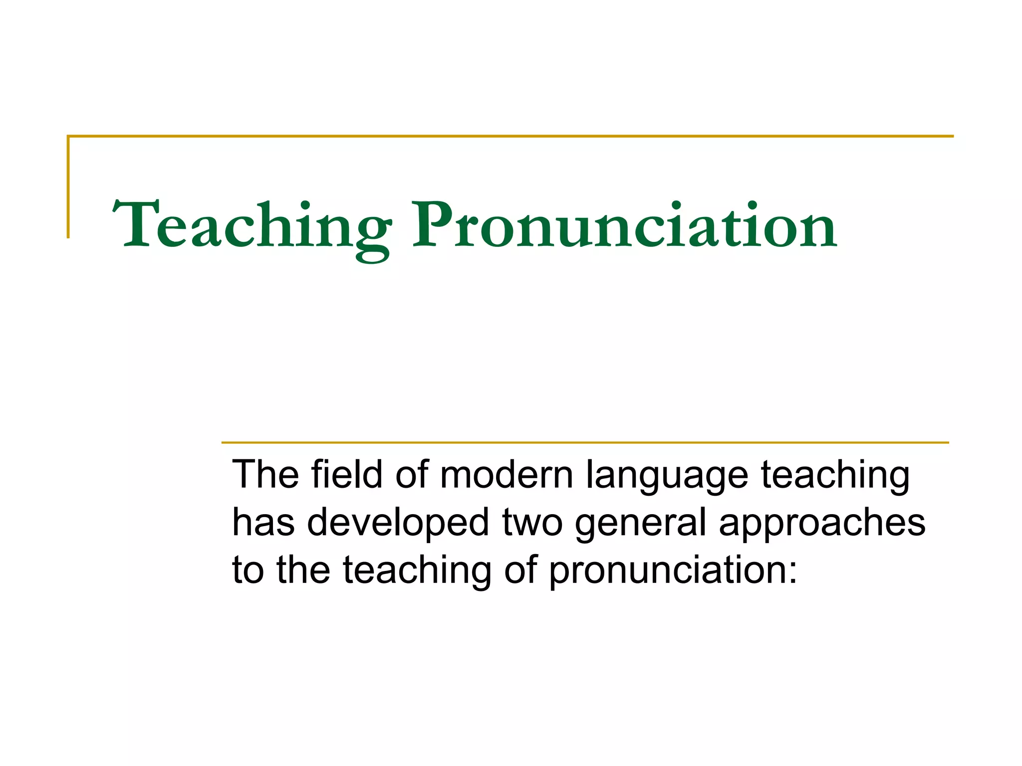 Teaching pronunciation | PPT