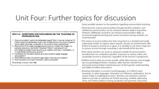 Teaching Pronunciation. In a course in English Language Teaching P. Ur ...