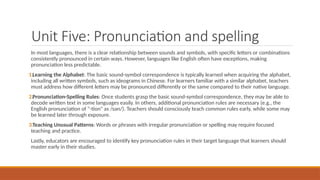 Teaching Pronunciation. In a course in English Language Teaching P. Ur ...