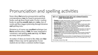 Teaching Pronunciation. In a course in English Language Teaching P. Ur ...