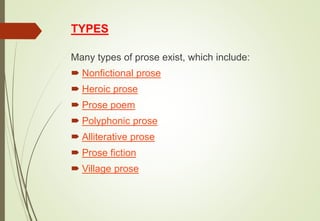 Teaching prose and poems | PPTX