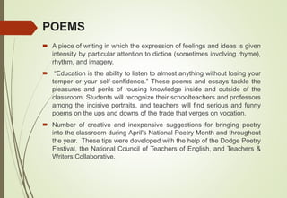 Teaching prose and poems | PPTX