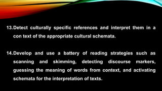 TEACHING READING - INTENSIVE VS EXTENSIVE-MICROSKILLS | PPTX