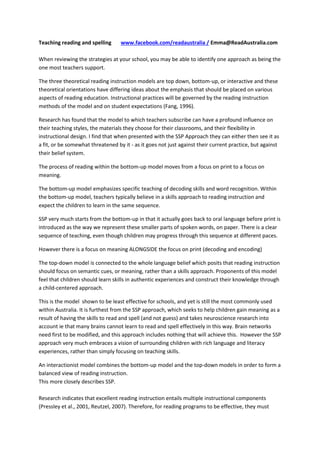 Teaching reading and spelling in your school | PDF