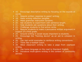 Teaching reading and writing | PPTX