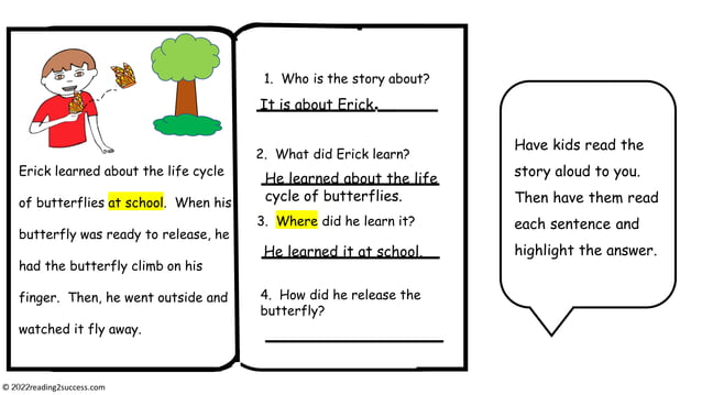 Teaching Kids Reading Comprehension Stages: How to Answer Literal ...