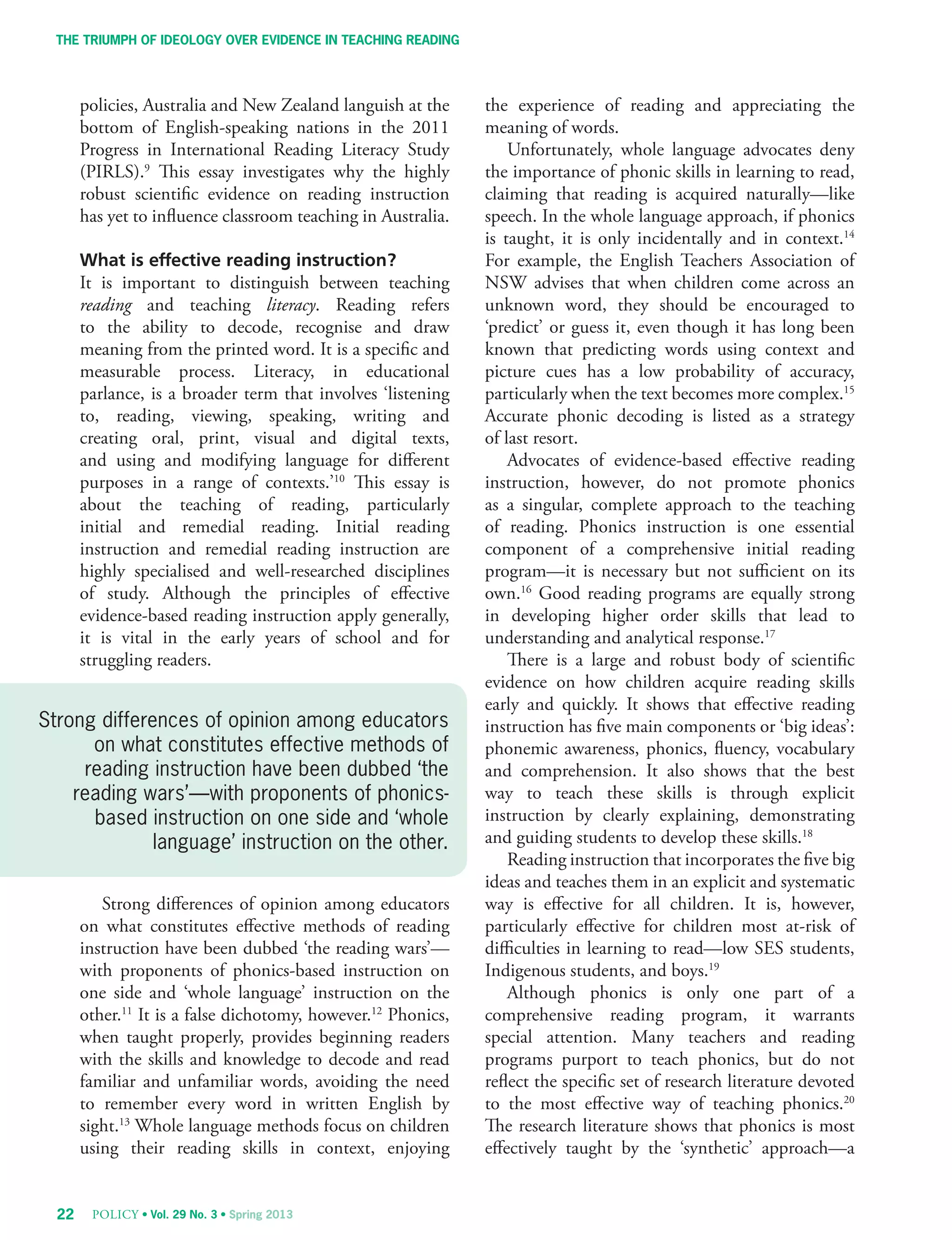 Teaching Reading in Australia Article - Buckingham, Wheldall, Beaman ...