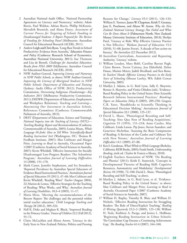 Teaching Reading in Australia Article - Buckingham, Wheldall, Beaman ...