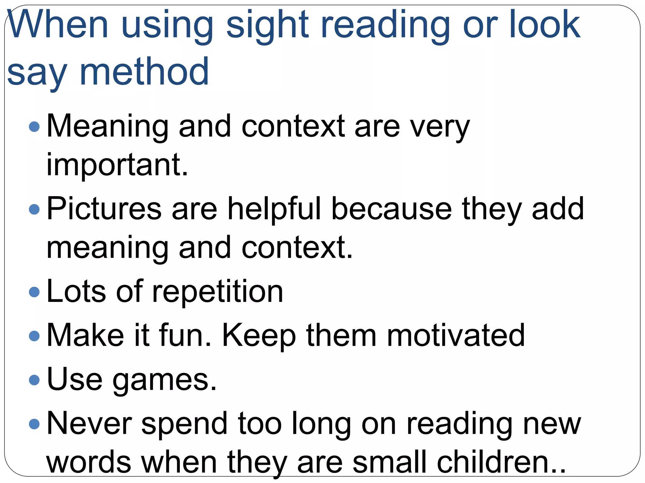 Teaching reading the two main methods | PPT