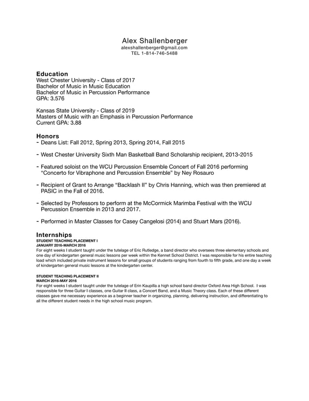 Alex Shallenberger - Resume | PDF