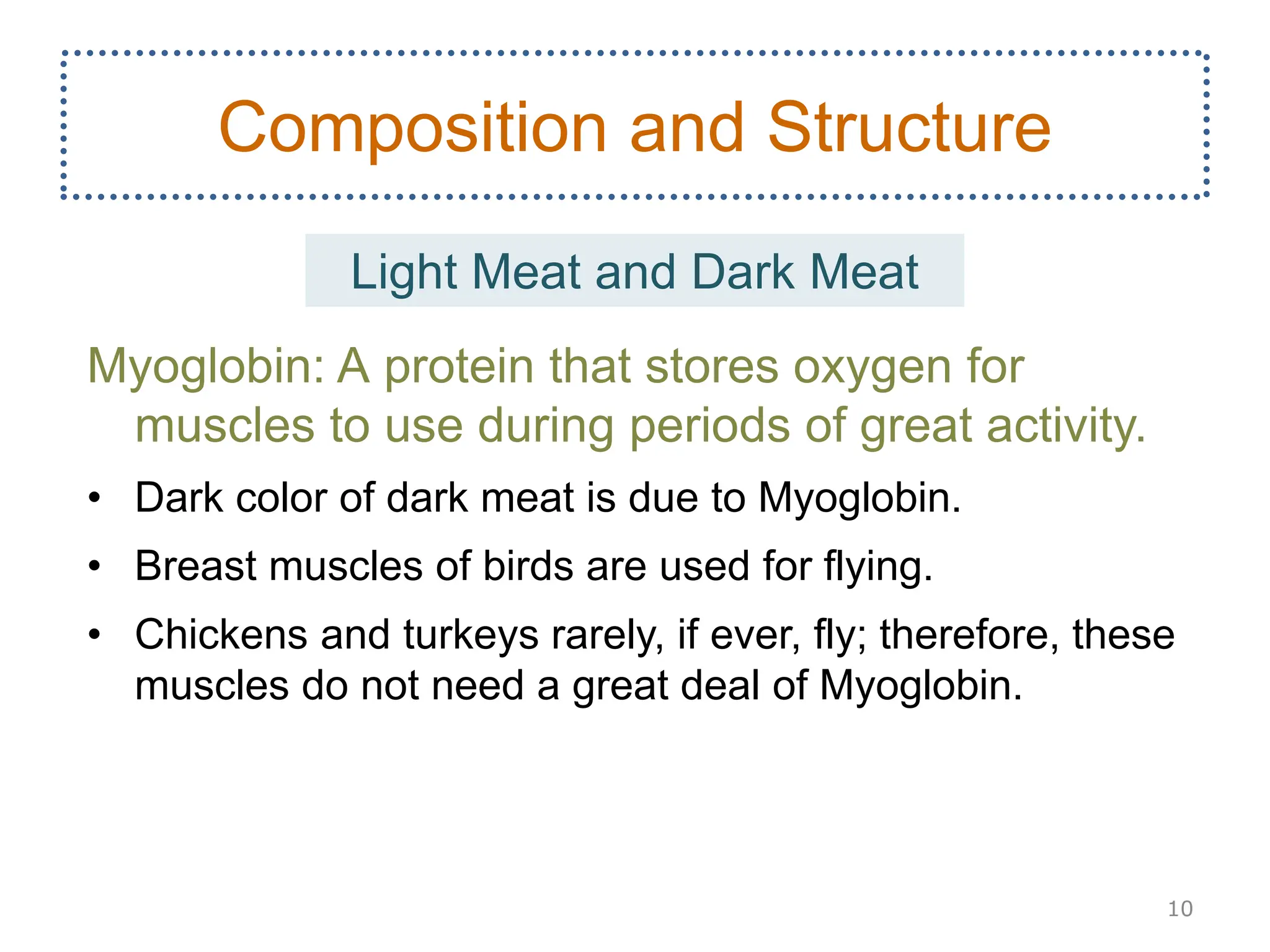 Teaching schedule 13 (Poultry meats, Classification and identification ...
