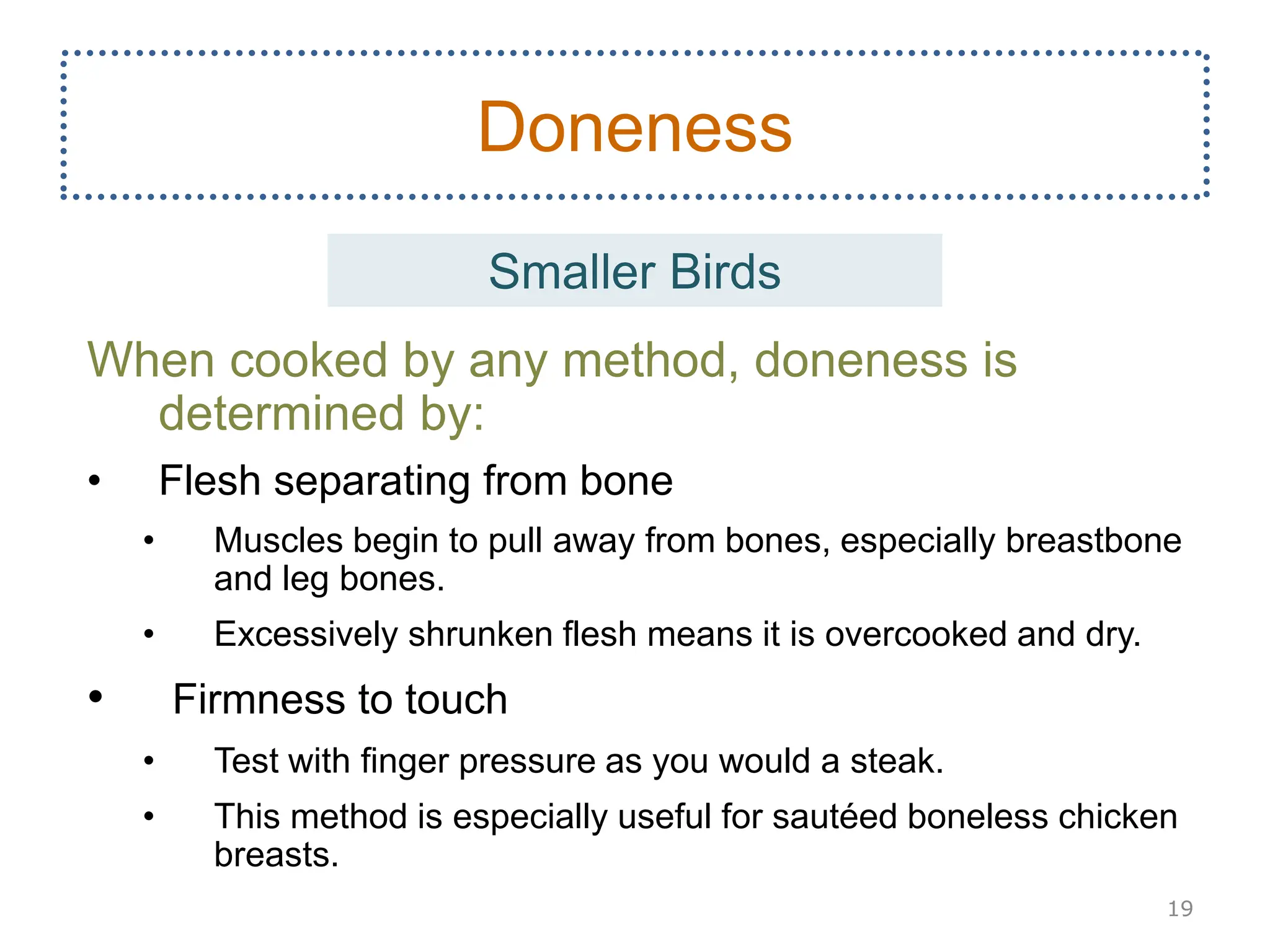 Teaching schedule 13 (Poultry meats, Classification and identification ...