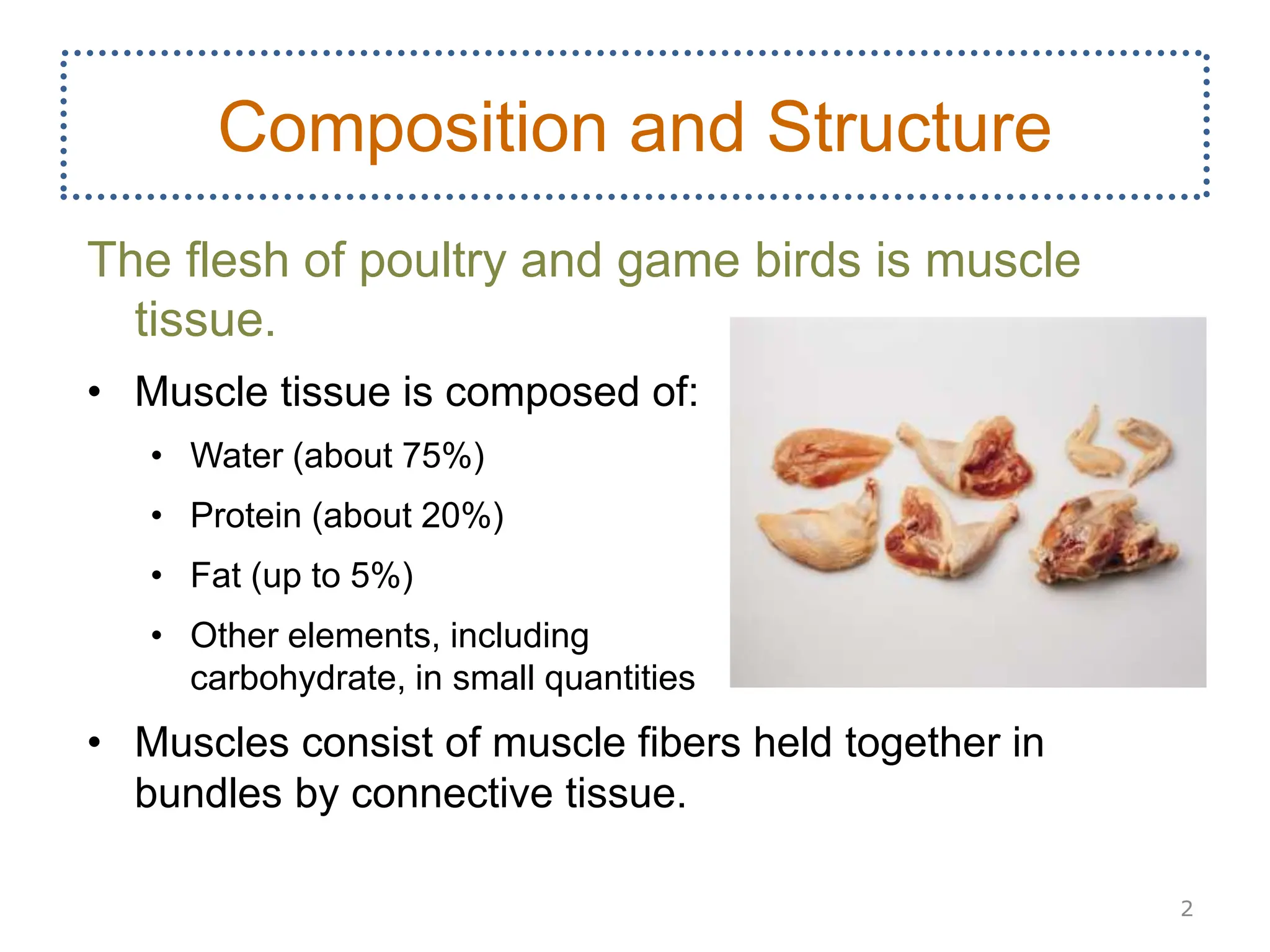 Teaching schedule 13 (Poultry meats, Classification and identification ...