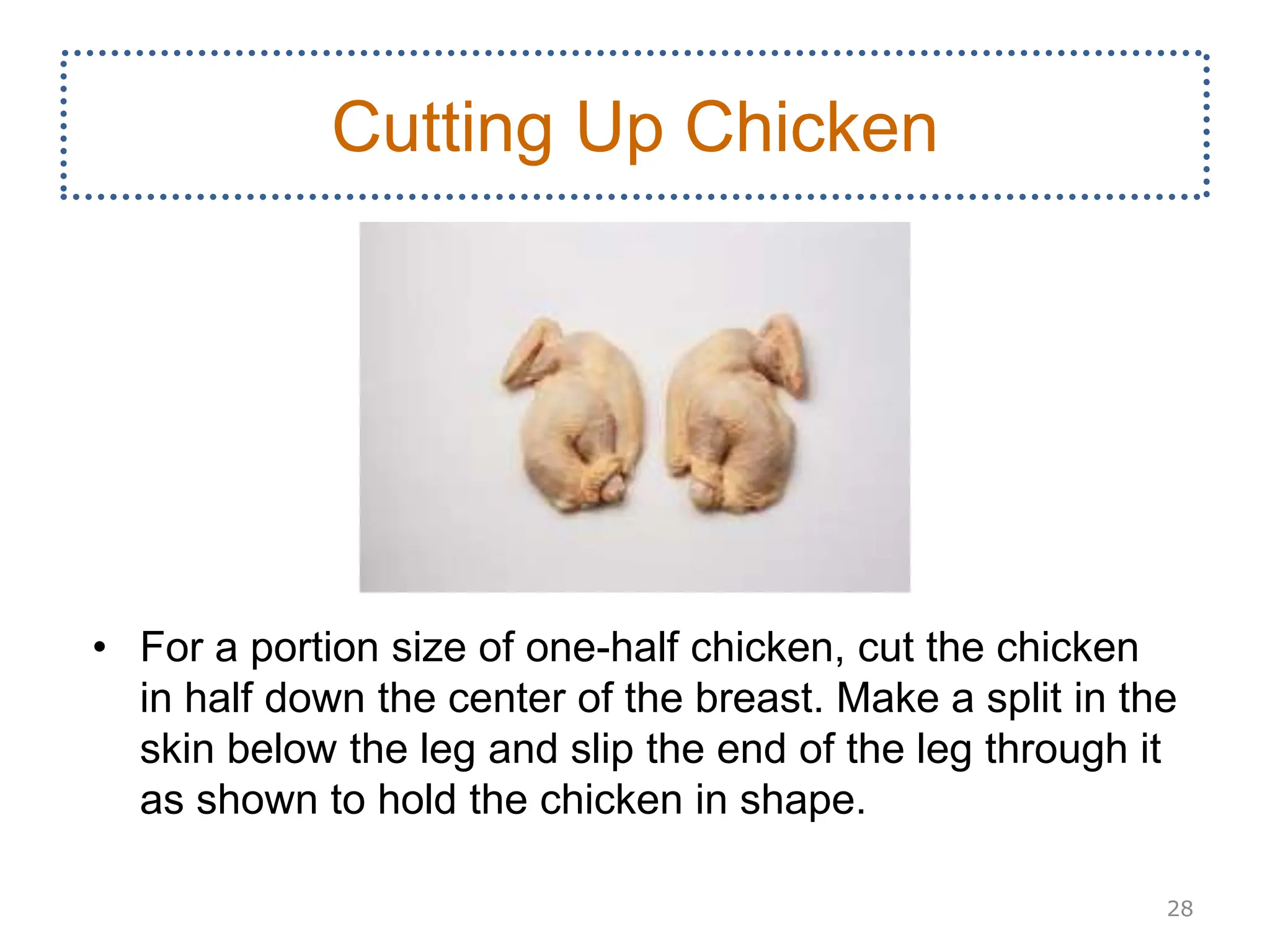 Teaching schedule 13 (Poultry meats, Classification and identification ...