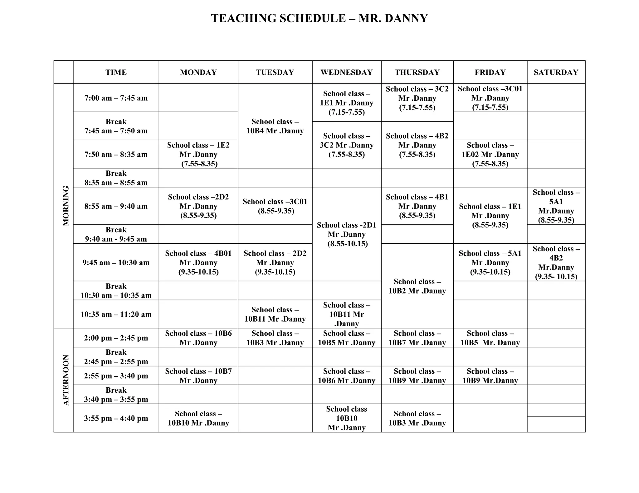 Teaching schedule Mr.Danny.docx