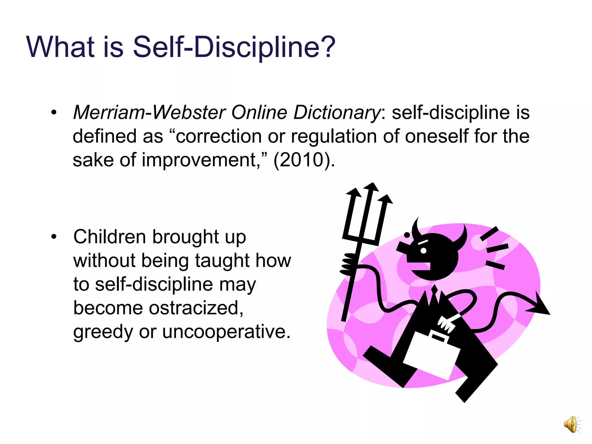 Teaching self discipline | PPT