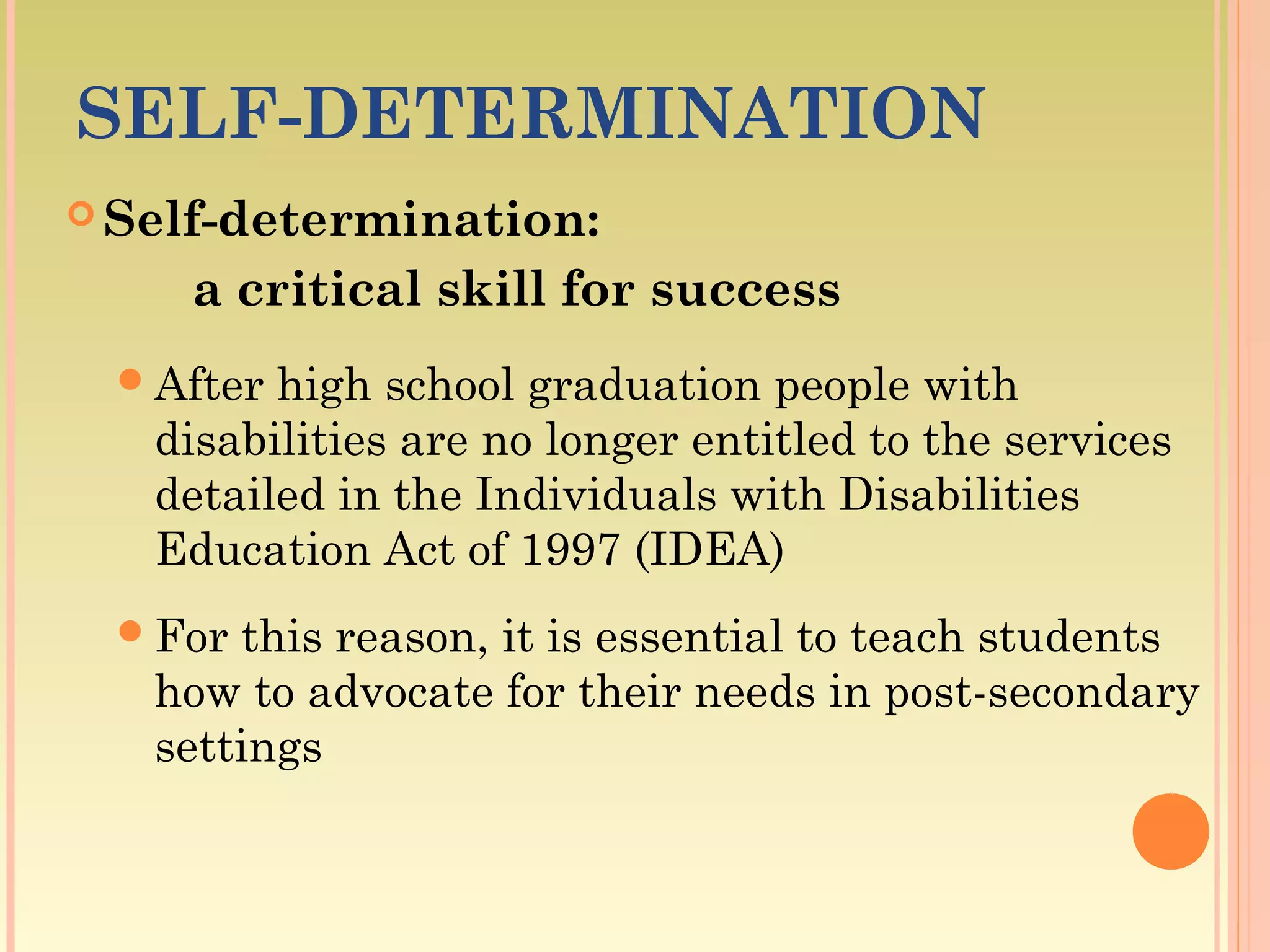 Teaching Self Advocacy | PPT