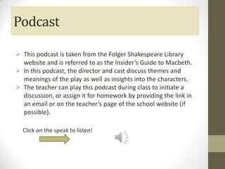 Teaching Shakespeare’s Macbeth | PPTX | Tablets and E-readers ...