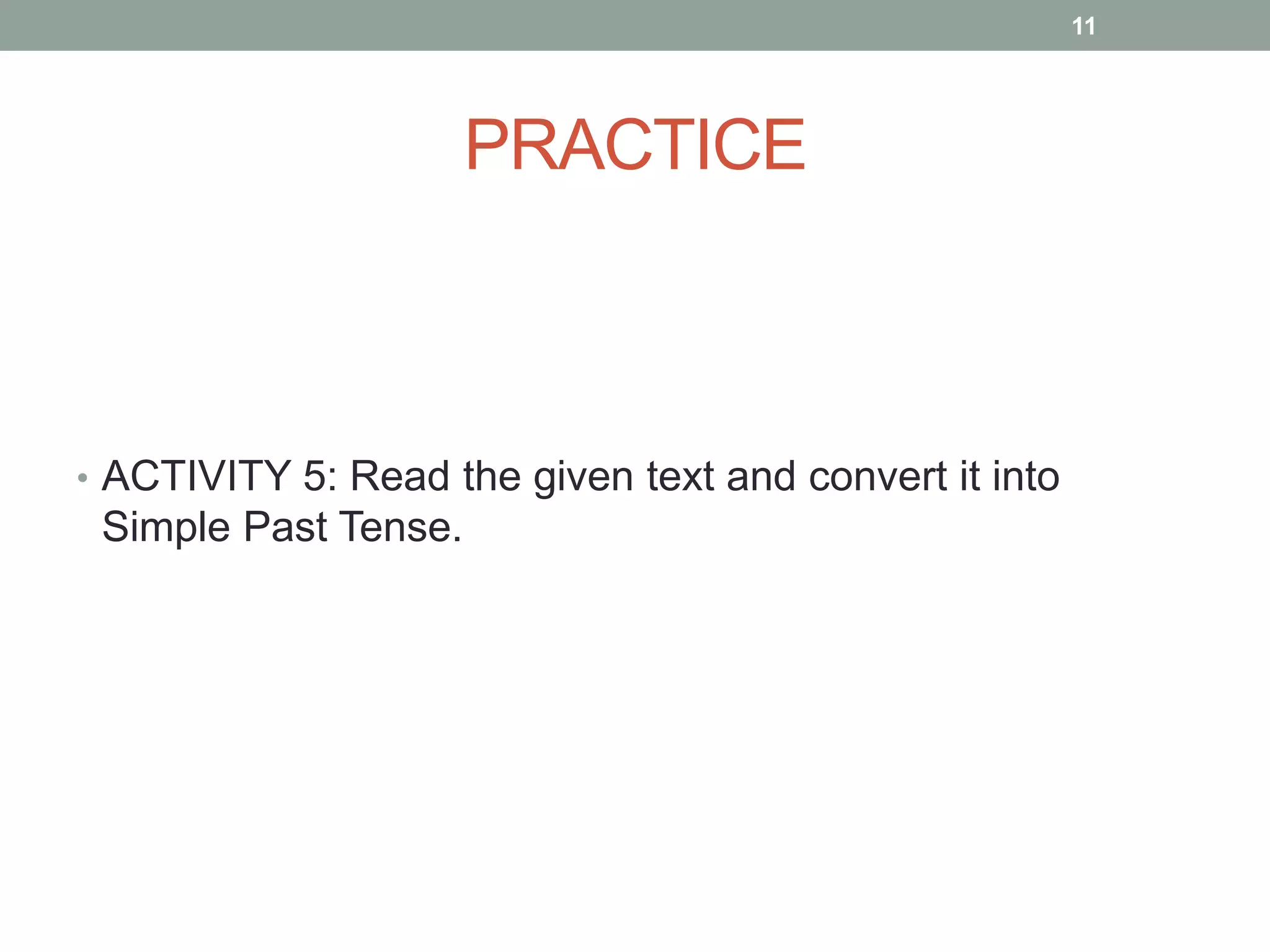 Teaching simple past tense | PPT