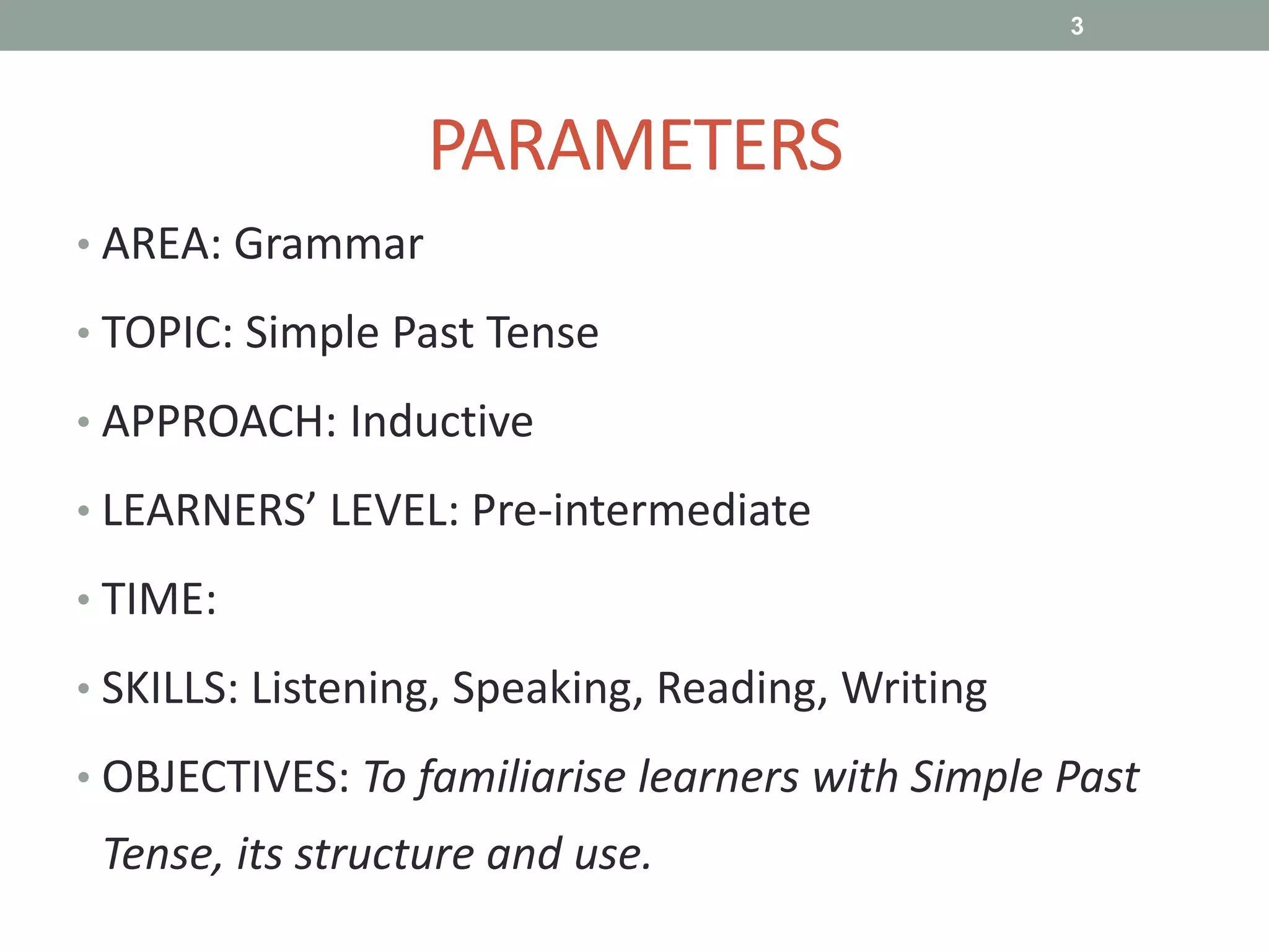 Teaching simple past tense | PPT