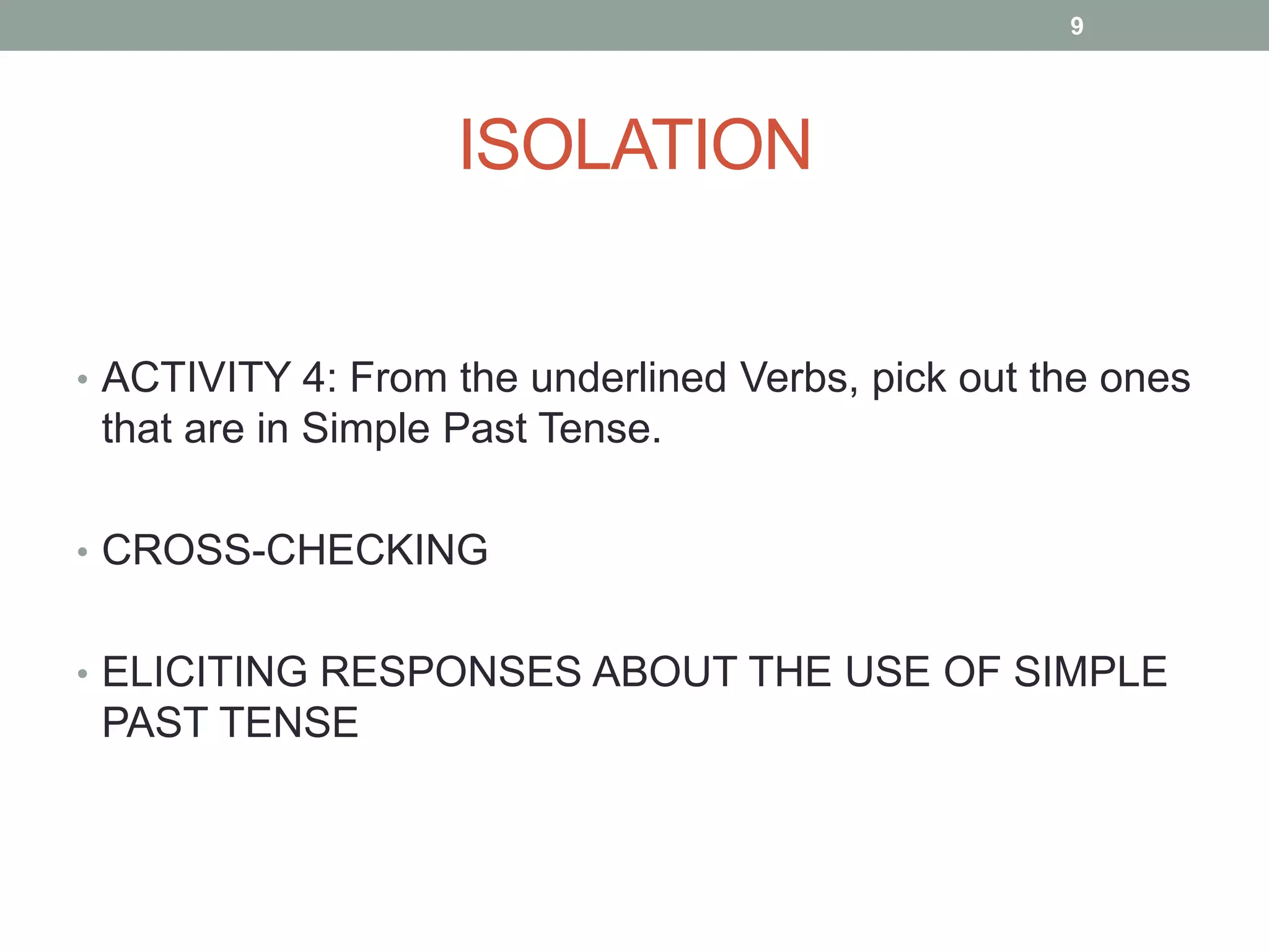 Teaching simple past tense | PPT