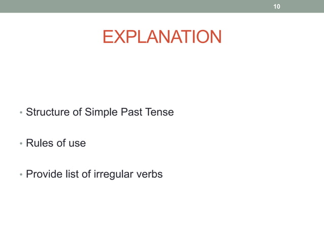 Teaching simple past tense | PPT