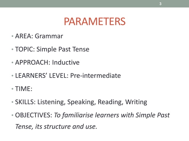 Teaching simple past tense | PPT