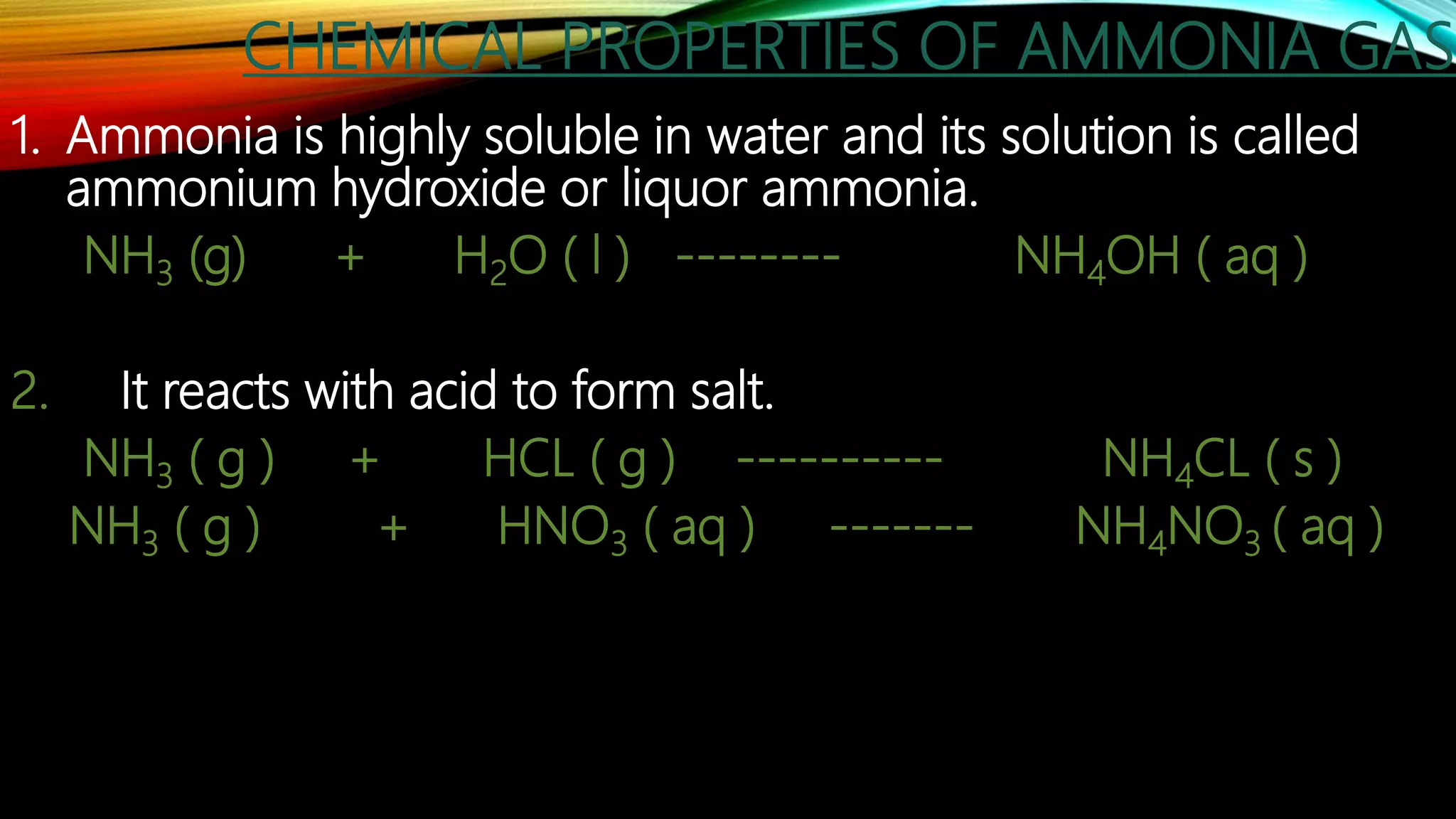Teaching slides for ammonia | PPTX