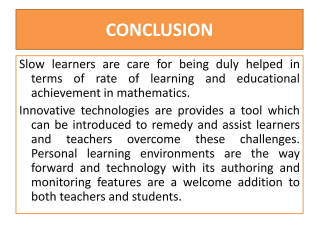 Teaching slow learners in mathematics education | PPTX | Special ...