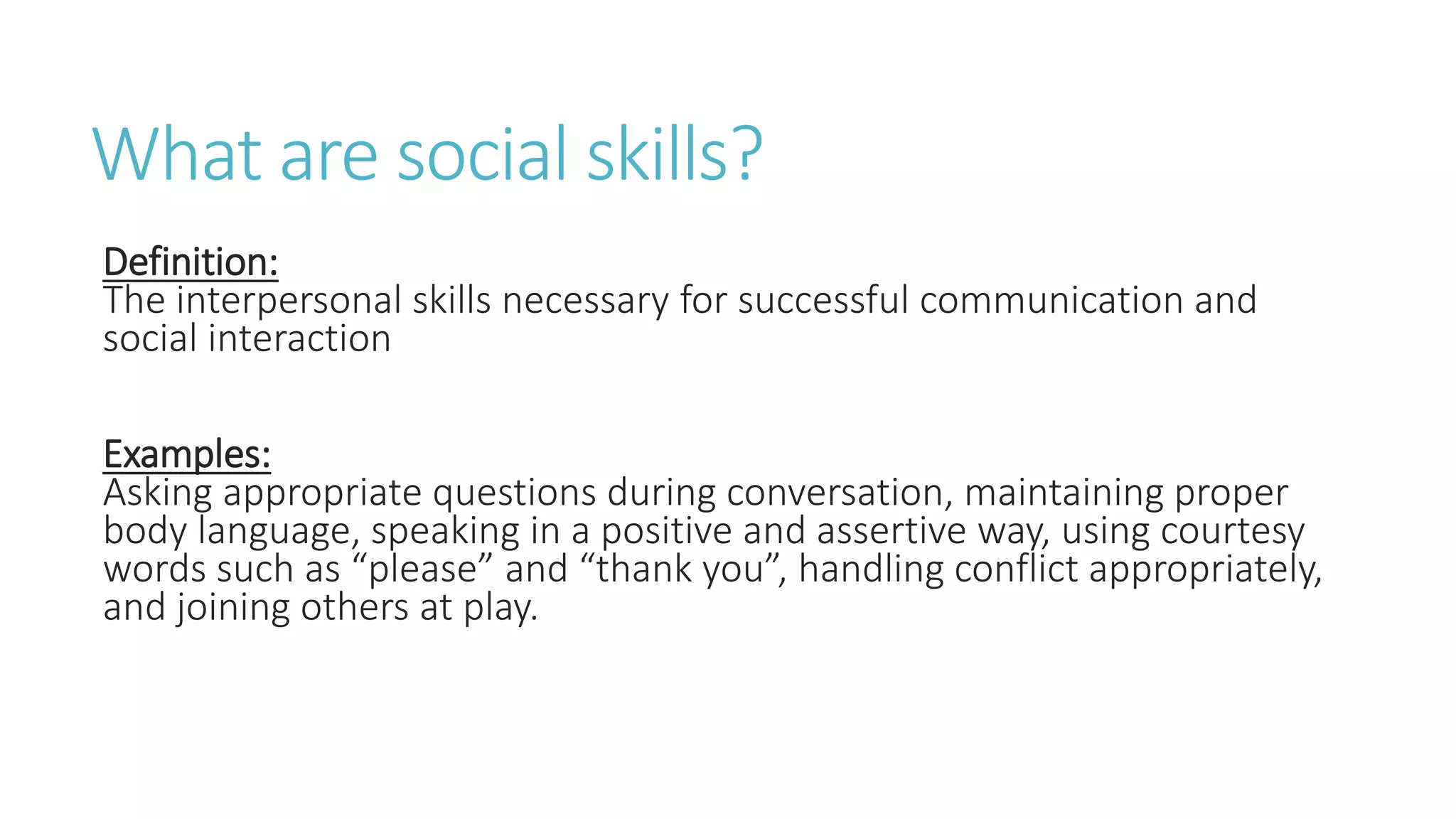 Teaching Social Skills | PPTX