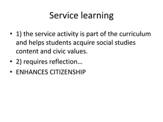 Teaching social studiessocial justice and service learning | PPTX
