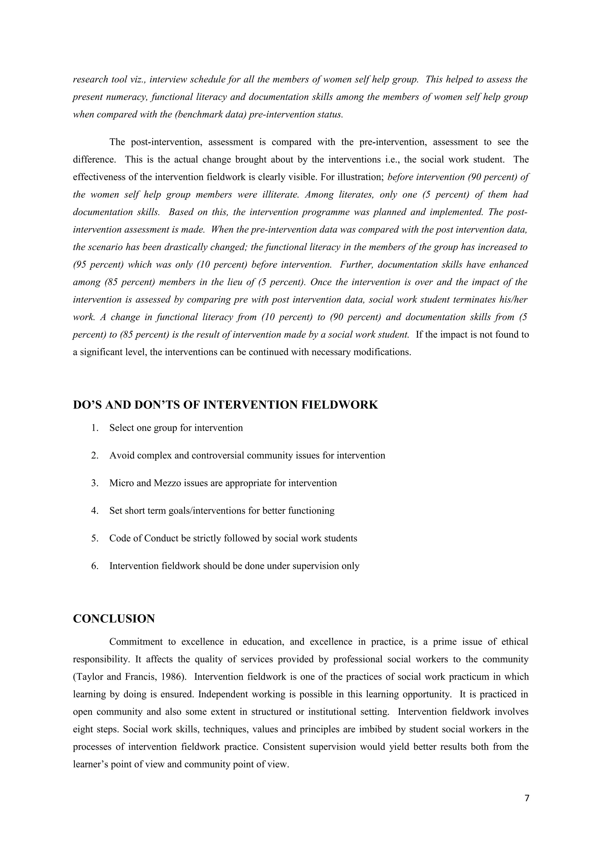 8 Teaching social work practice through intervention field work by Dr ...