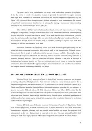 8 Teaching social work practice through intervention field work by Dr ...