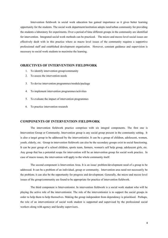 8 Teaching social work practice through intervention field work by Dr ...