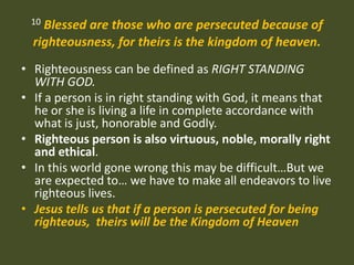 Teachings of Jesus Beatitudes | PPTX | Christianity | Religion ...