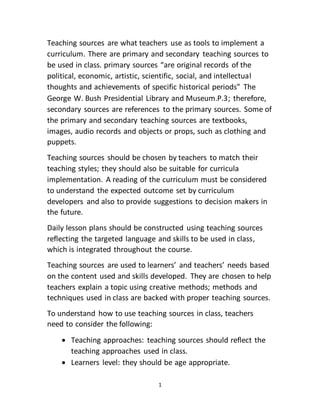 Teaching sources and coursebook adaptation | PDF