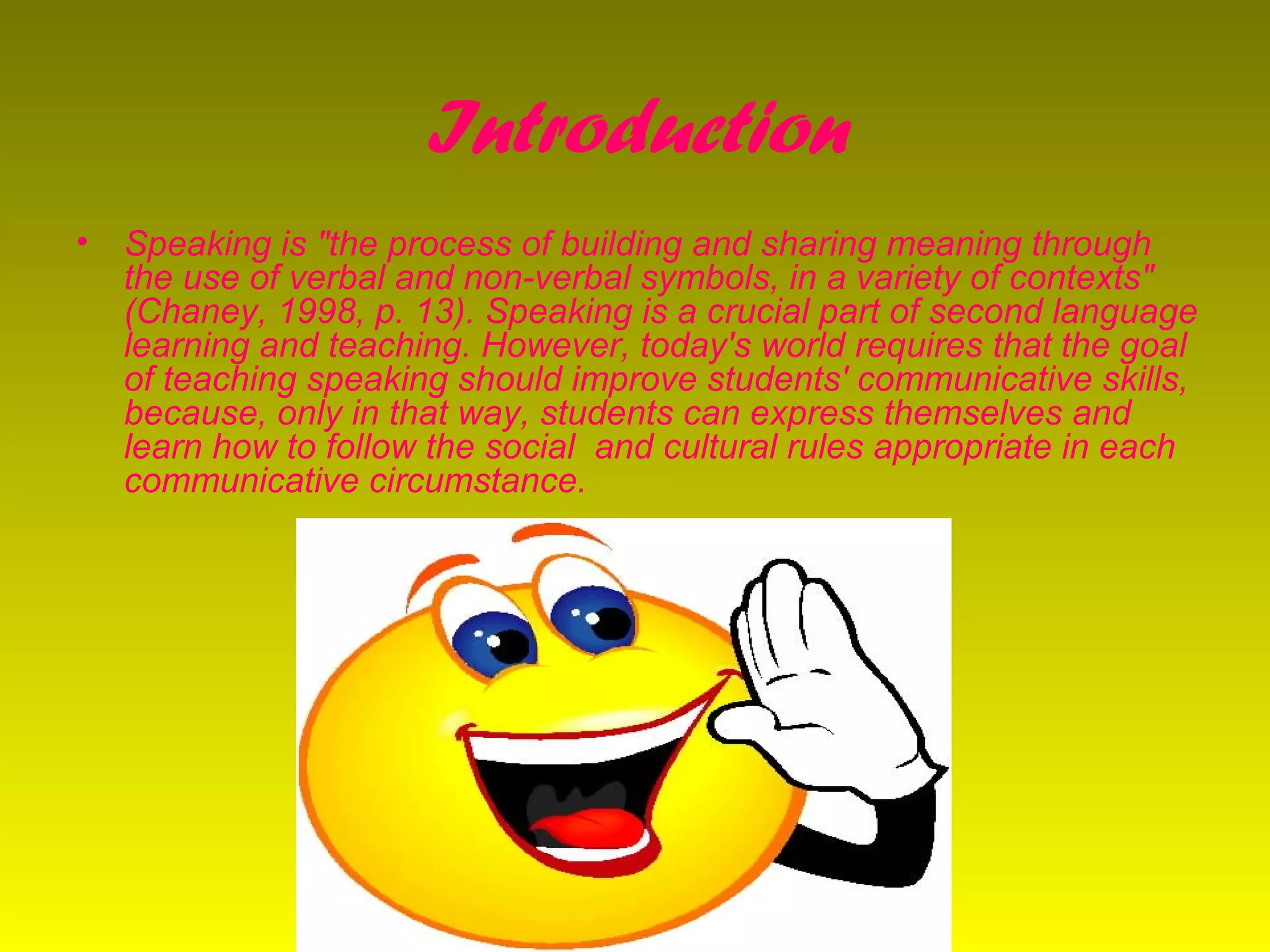 Teaching speaking | PPT