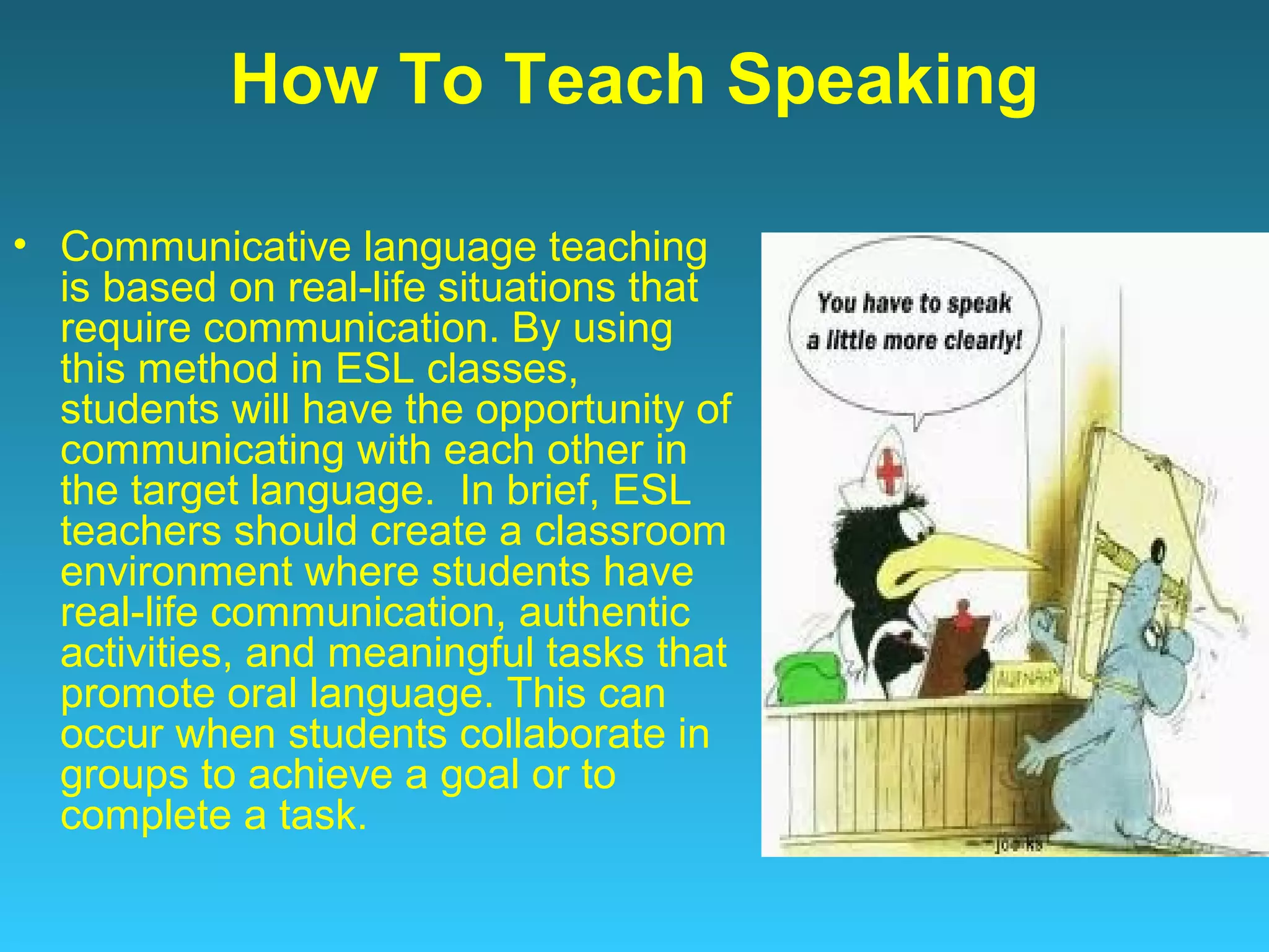 Teaching speaking | PPT