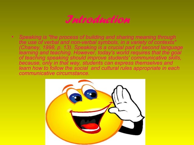 Teaching speaking | PPT