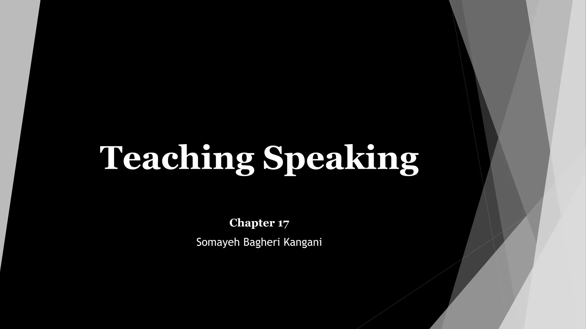 Teaching speaking | PPT