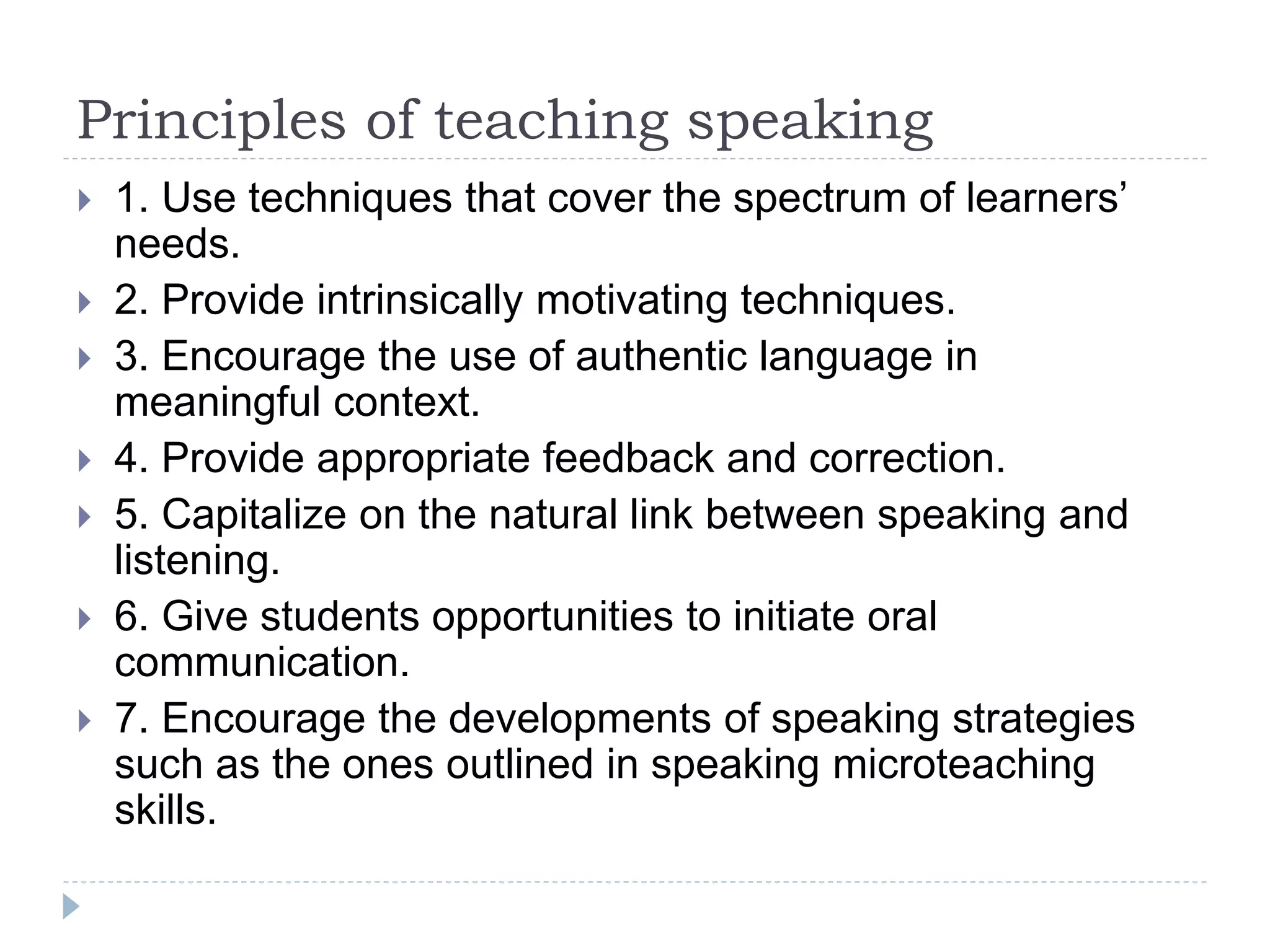 Teaching speaking | PPT