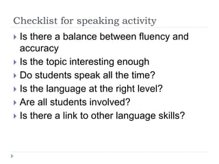 Teaching speaking | PPTX