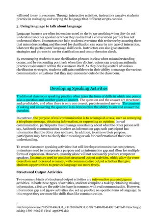 Teaching speaking | PDF