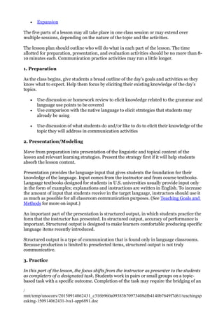 Teaching speaking | PDF